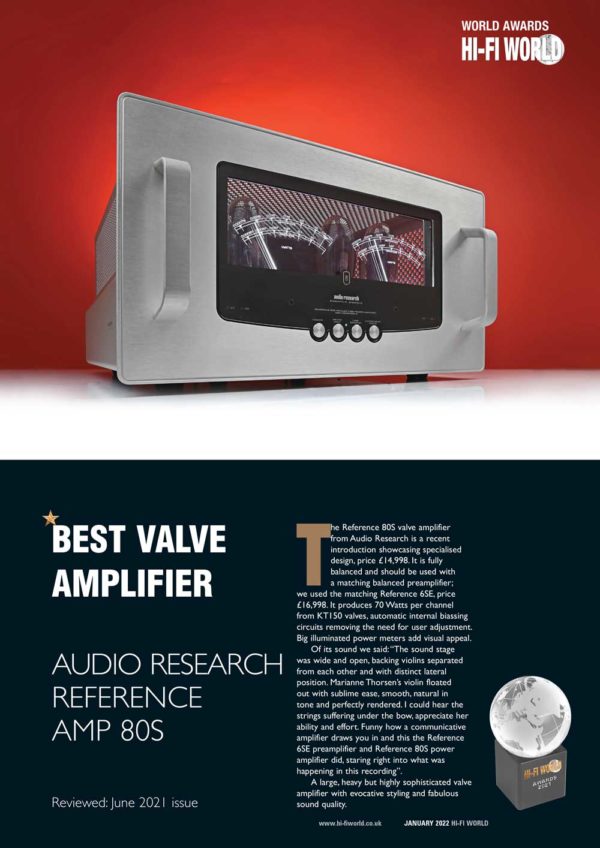 Audio Research Reference 80S stereo amplifier